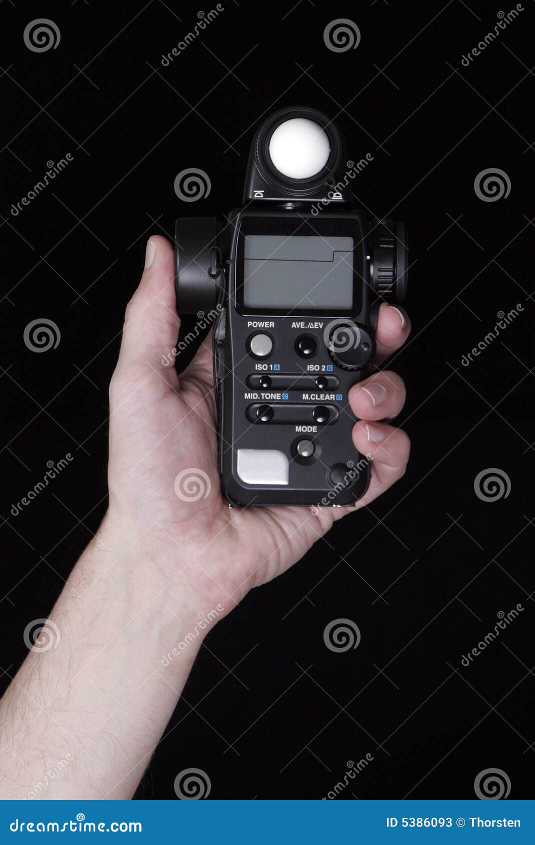 Hand with Light Meter stock image. Image of hand, device - 5386093