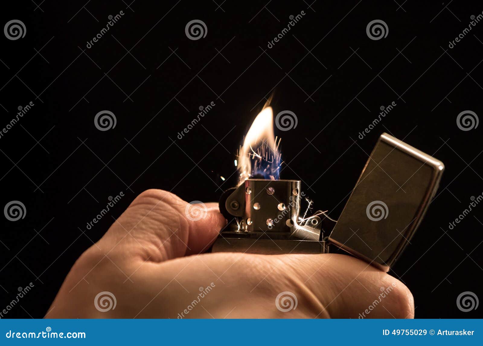 Hand and a lighter stock image. Image of background, bright - 49755029