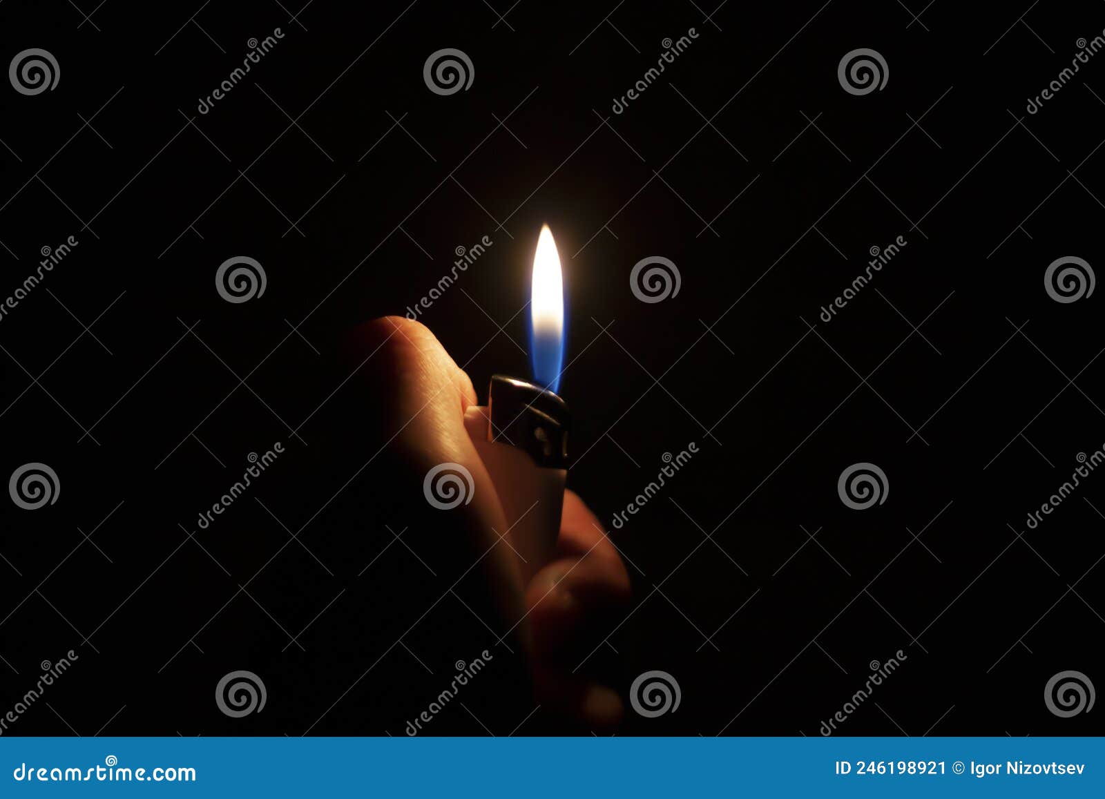 Hand with a Lighter in the Dark Stock Image - Image of hand, fire ...