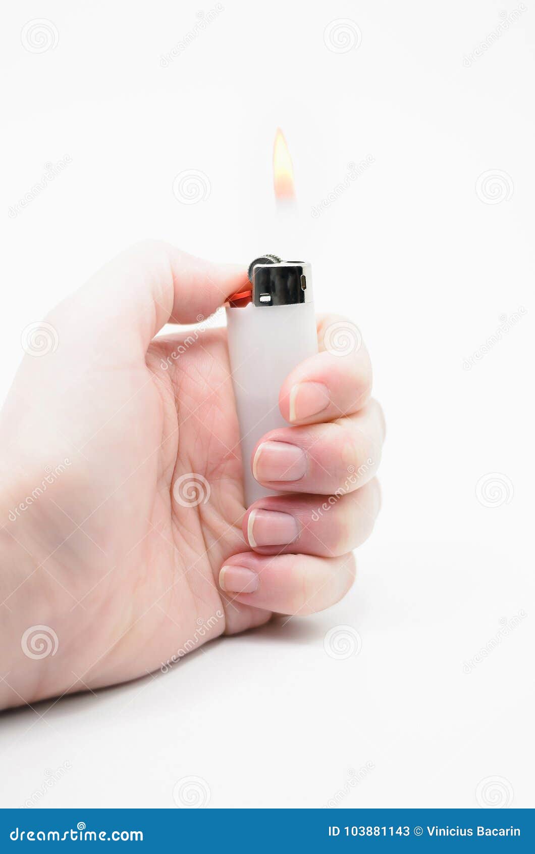 Hand Lighting a Lighter, Fire Coming Out of the Lighter Stock Image ...