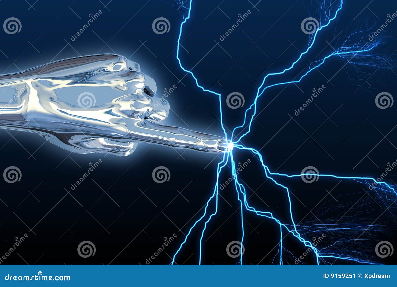 Hand And Lightning Stock Image - Image: 9159251