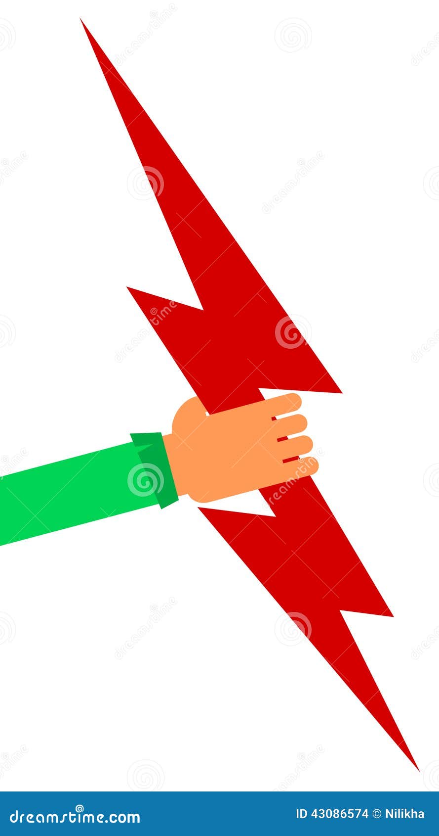 Hand lightning stock illustration. Illustration of concept - 43086574