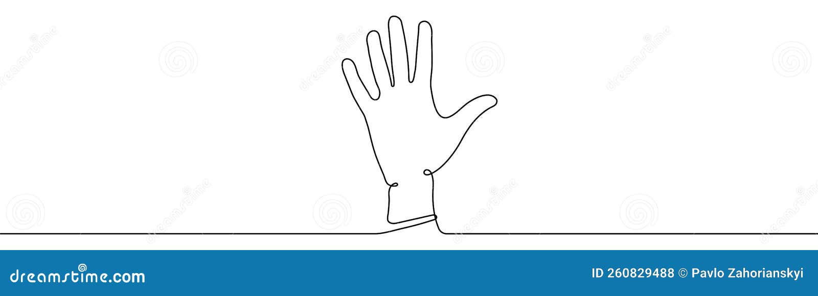 Hand Line Art Drawing. Continuous Line Drawing of Hand Stock Vector ...
