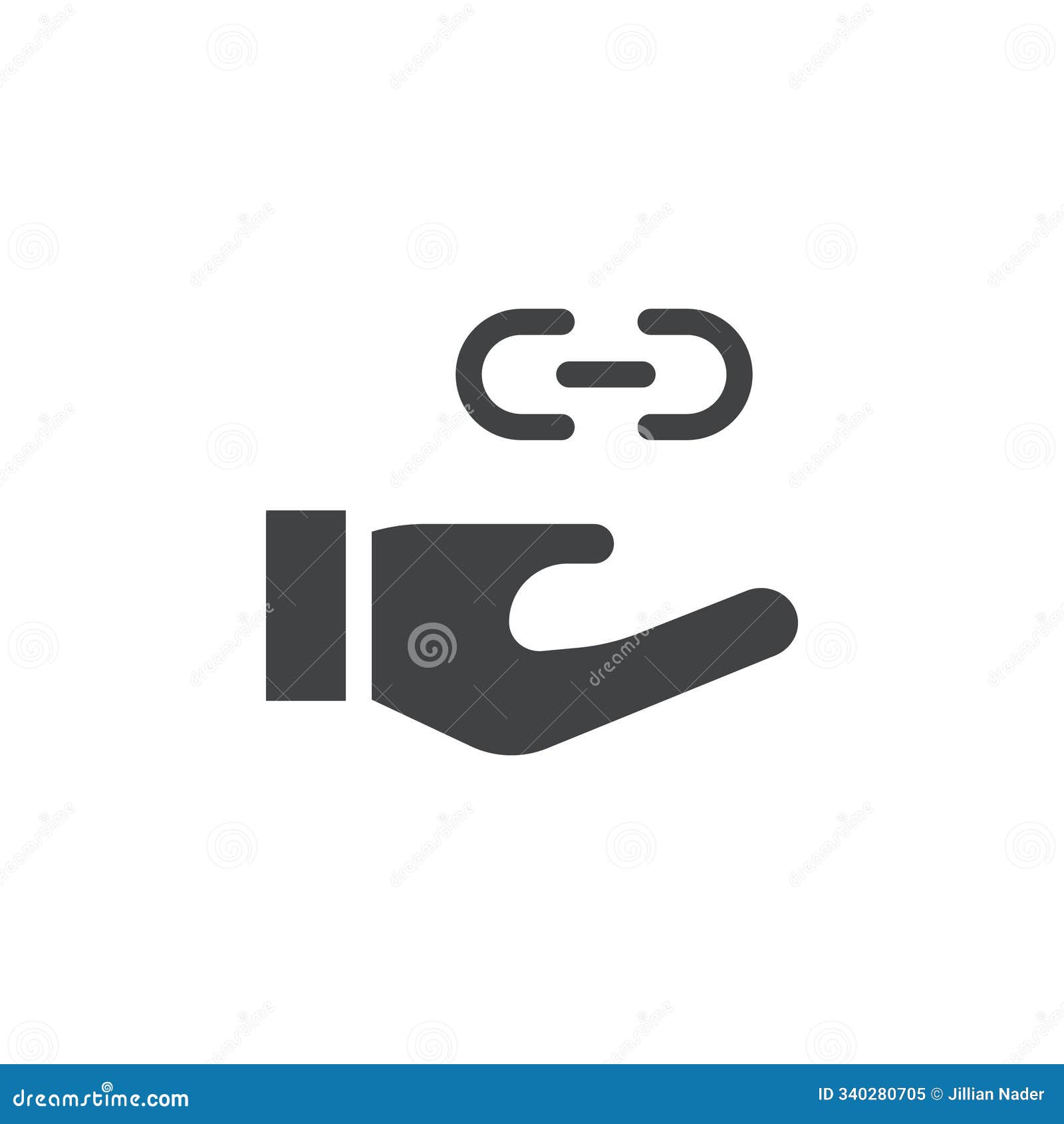 Hand with a Link Chain Icon Simple Vector Symbol Stock Vector ...