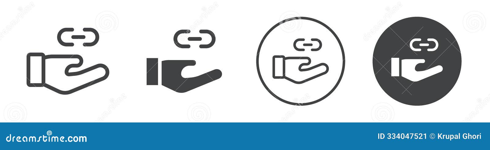 Hand with a Link Chain Icon Vector Logo Outline Stock Vector ...