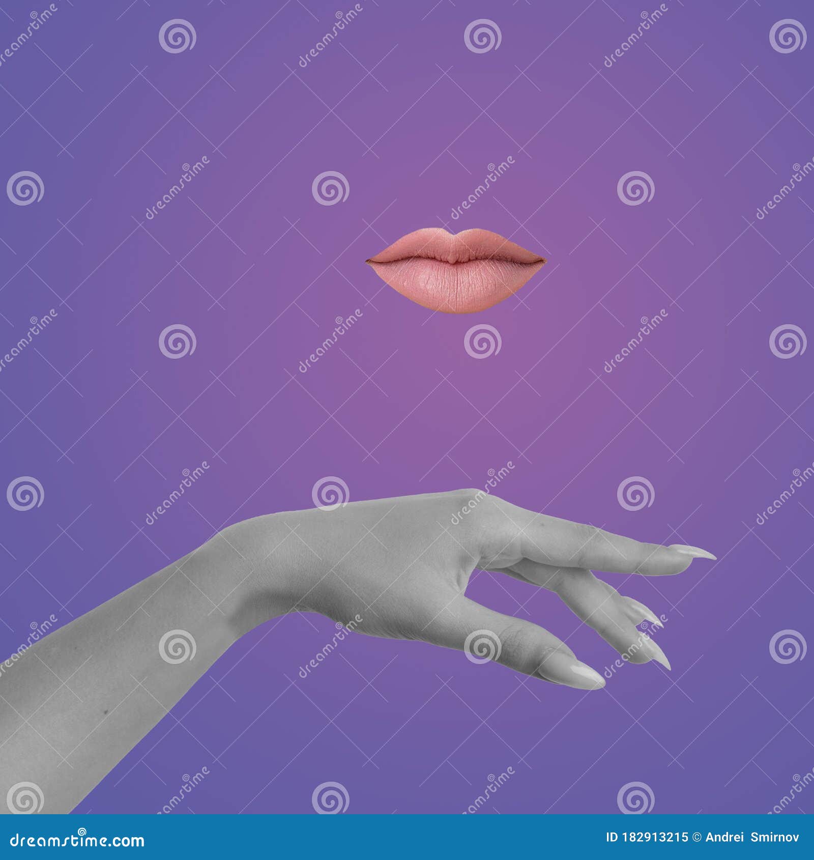 Hand and lips stock image. Image of beautiful, modern - 182913215