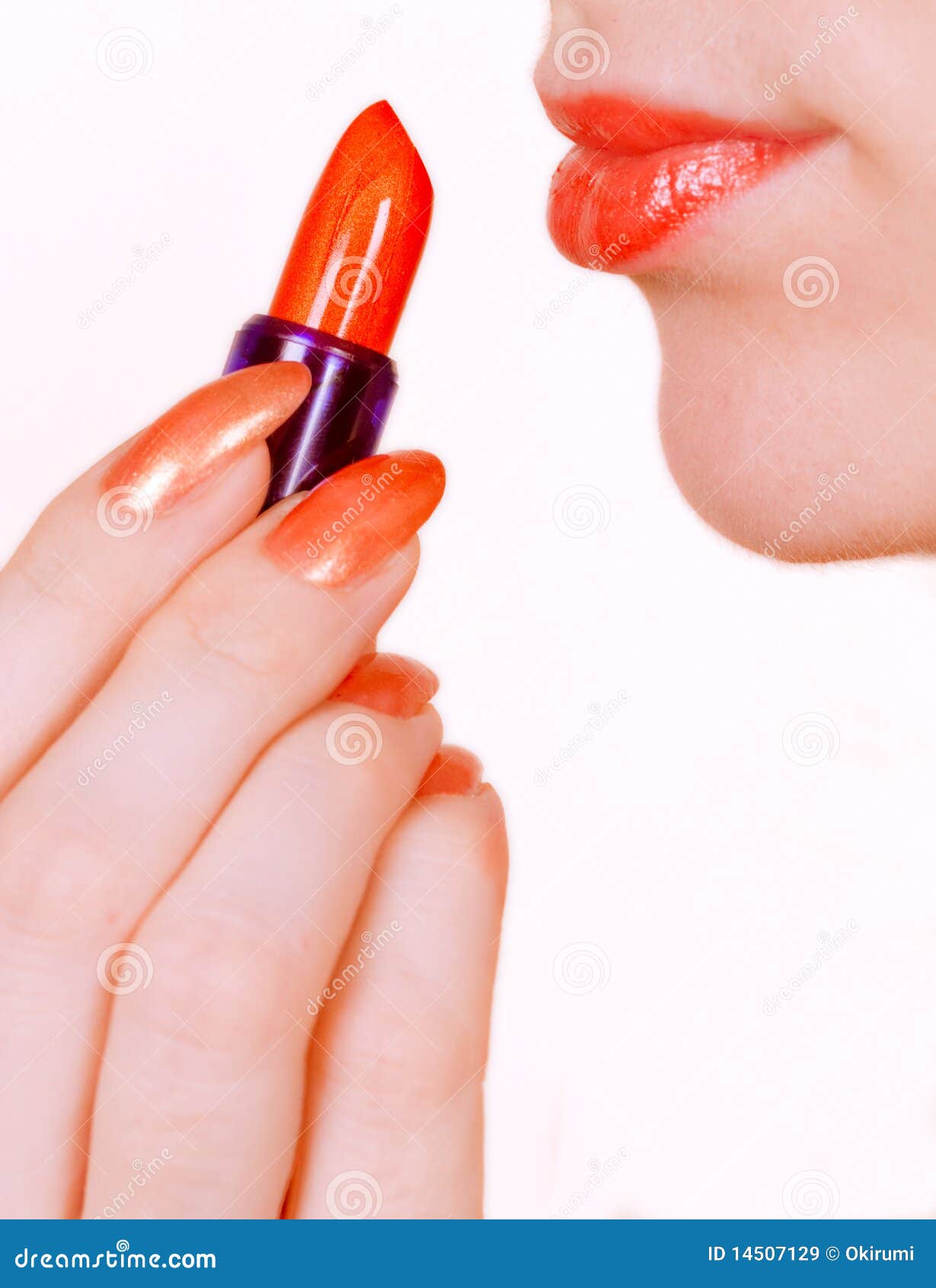 Hand with lipstick stock image. Image of hand, health - 14507129