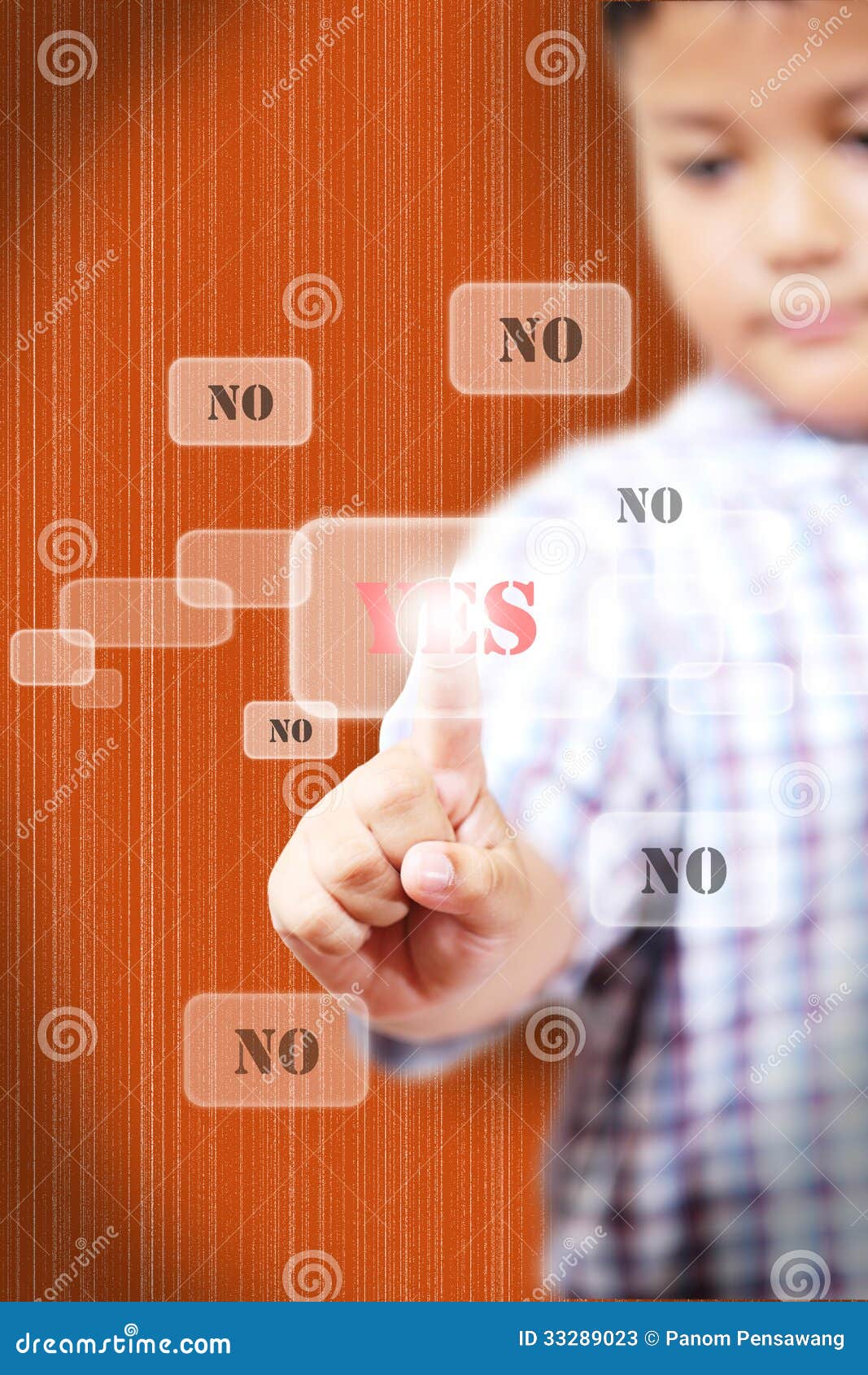 Hand of Little Boys Pushing YES Stock Image - Image of choice ...