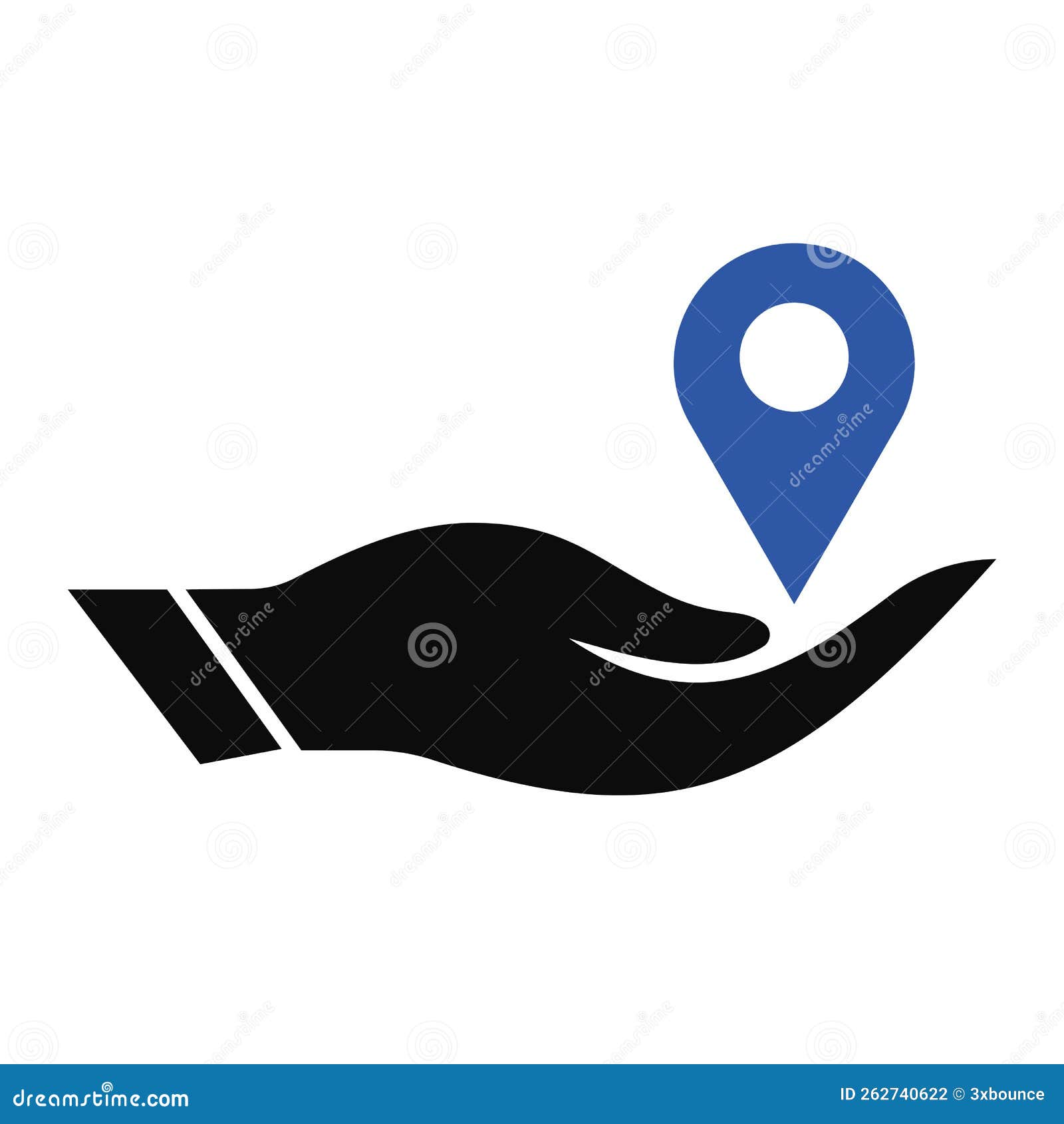 Hand Location Logo Design. Location Logo with Hand Concept Vector Stock ...