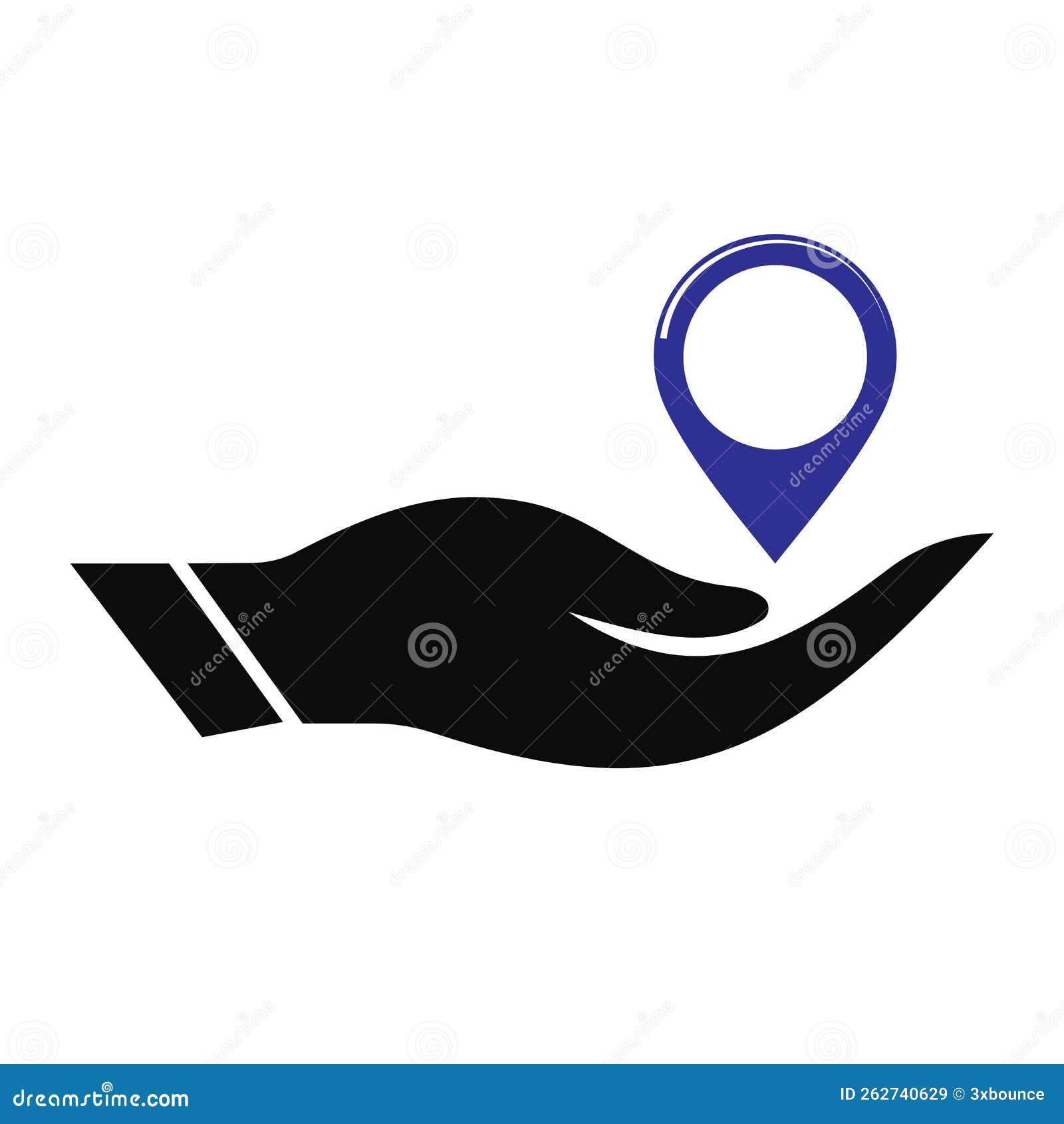 Hand Location Logo Design. Location Logo with Hand Concept Vector Stock ...