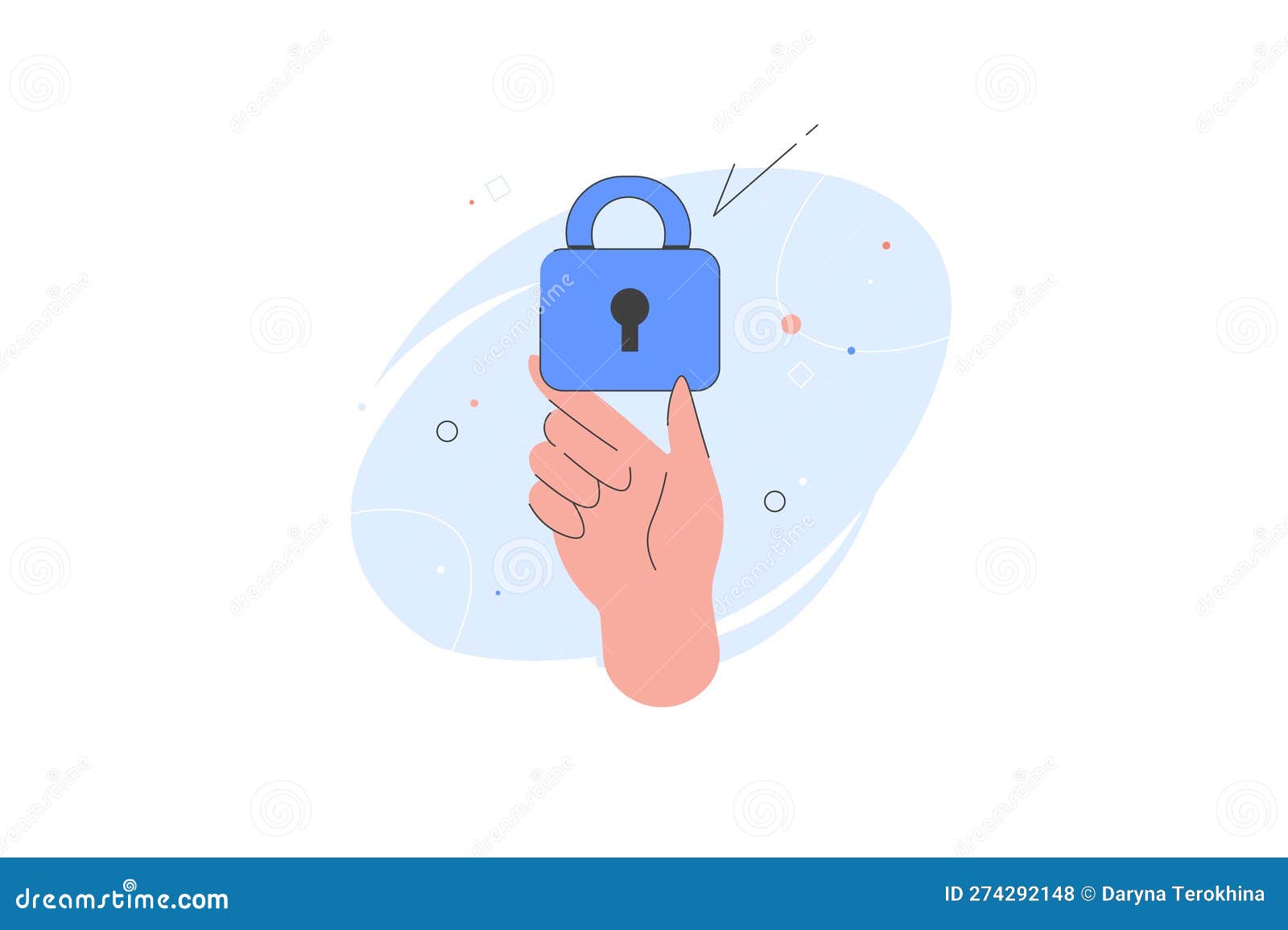 Hand Holding Lock. Cyber Security Hand Holding Padlock Vector ...
