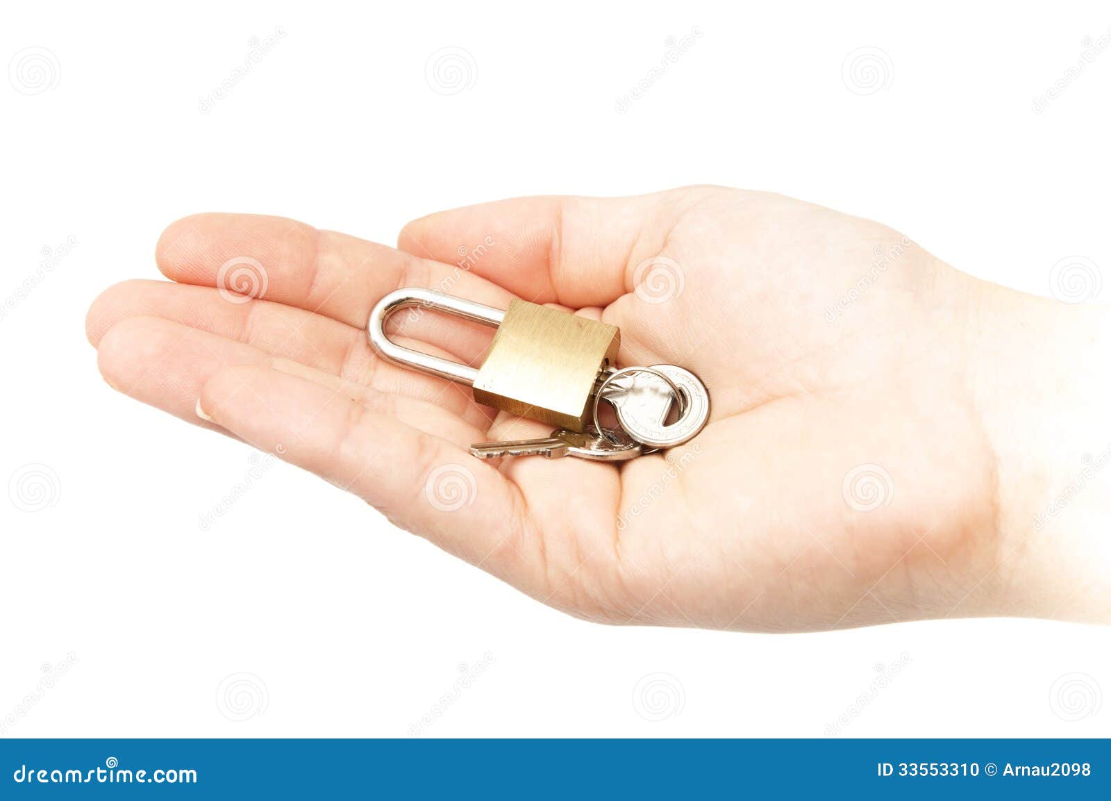 Hand with lock and keys stock photo. Image of decoration - 33553310