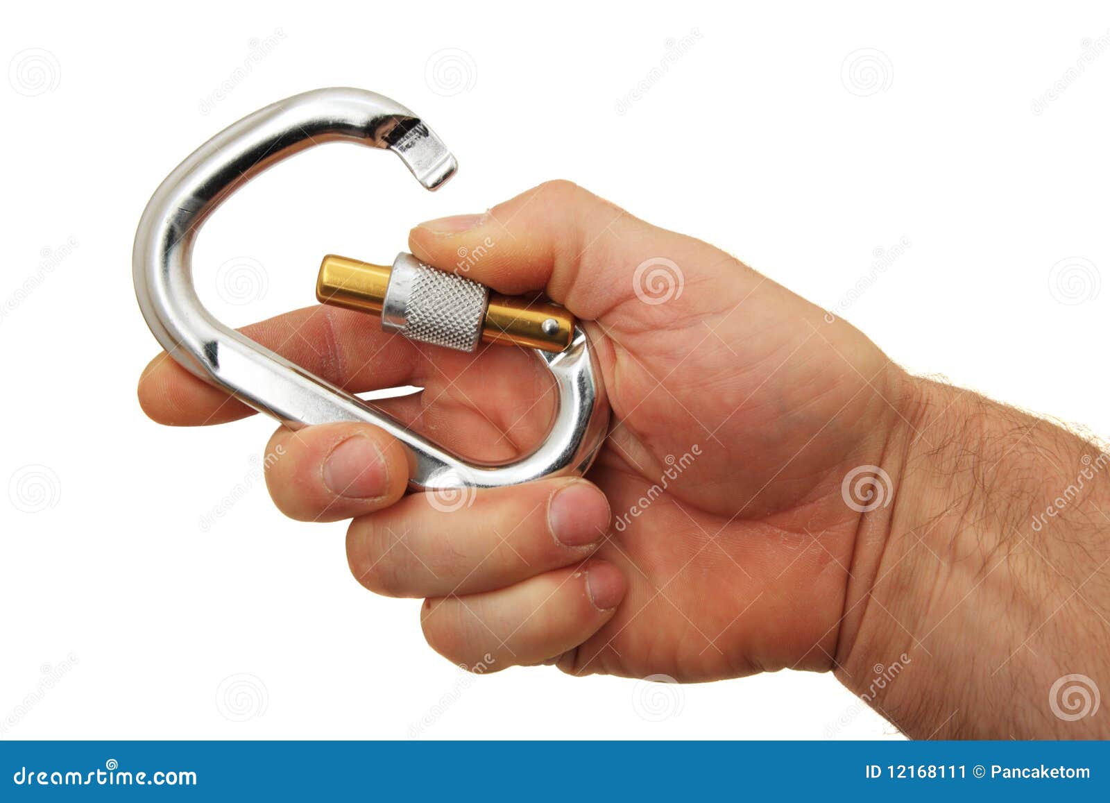 Hand and locking carabiner stock image. Image of hold - 12168111