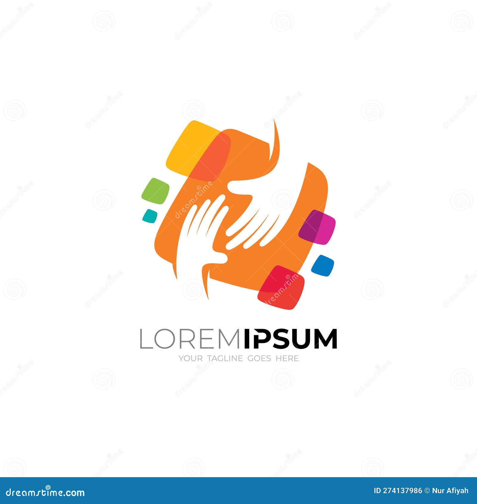 Hand Logo with Charity Design Vector, Social Logos Stock Vector ...