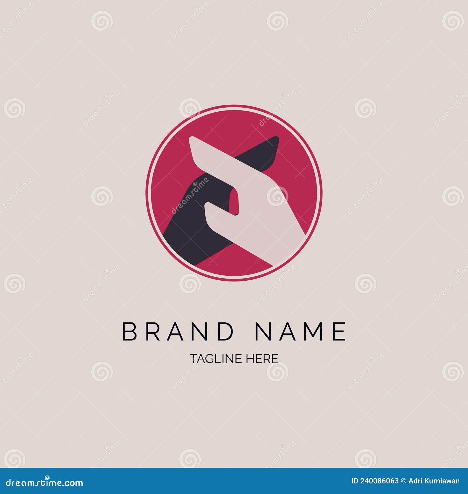 Hand Logo Circle Design Template Vector for Brand or Company and Other ...