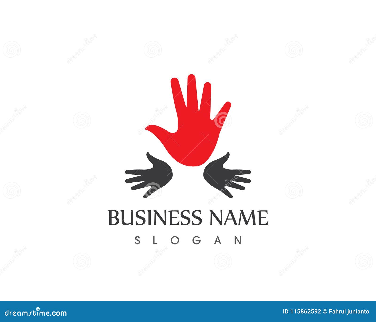 Hand Logo Design Template stock vector. Illustration of cooperation ...