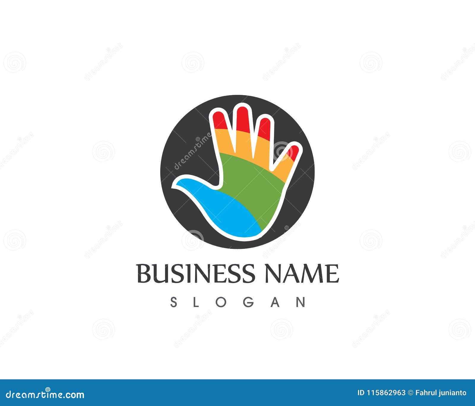 Hand Logo Design Template stock vector. Illustration of help - 115862963