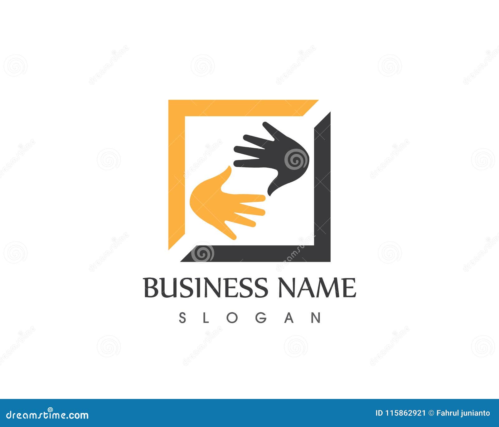 Hand Logo Design Template stock vector. Illustration of team - 115862921