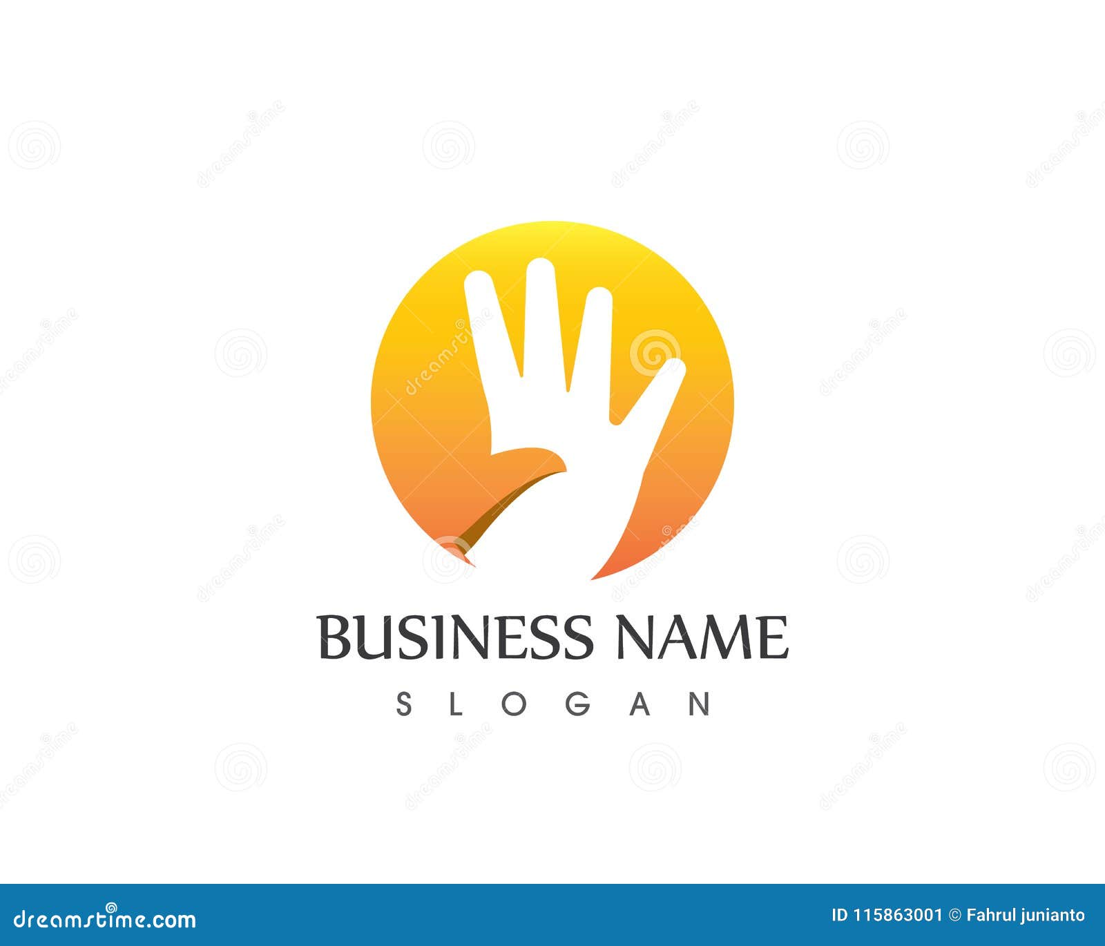 Hand Logo Design Template stock vector. Illustration of symbol - 115863001