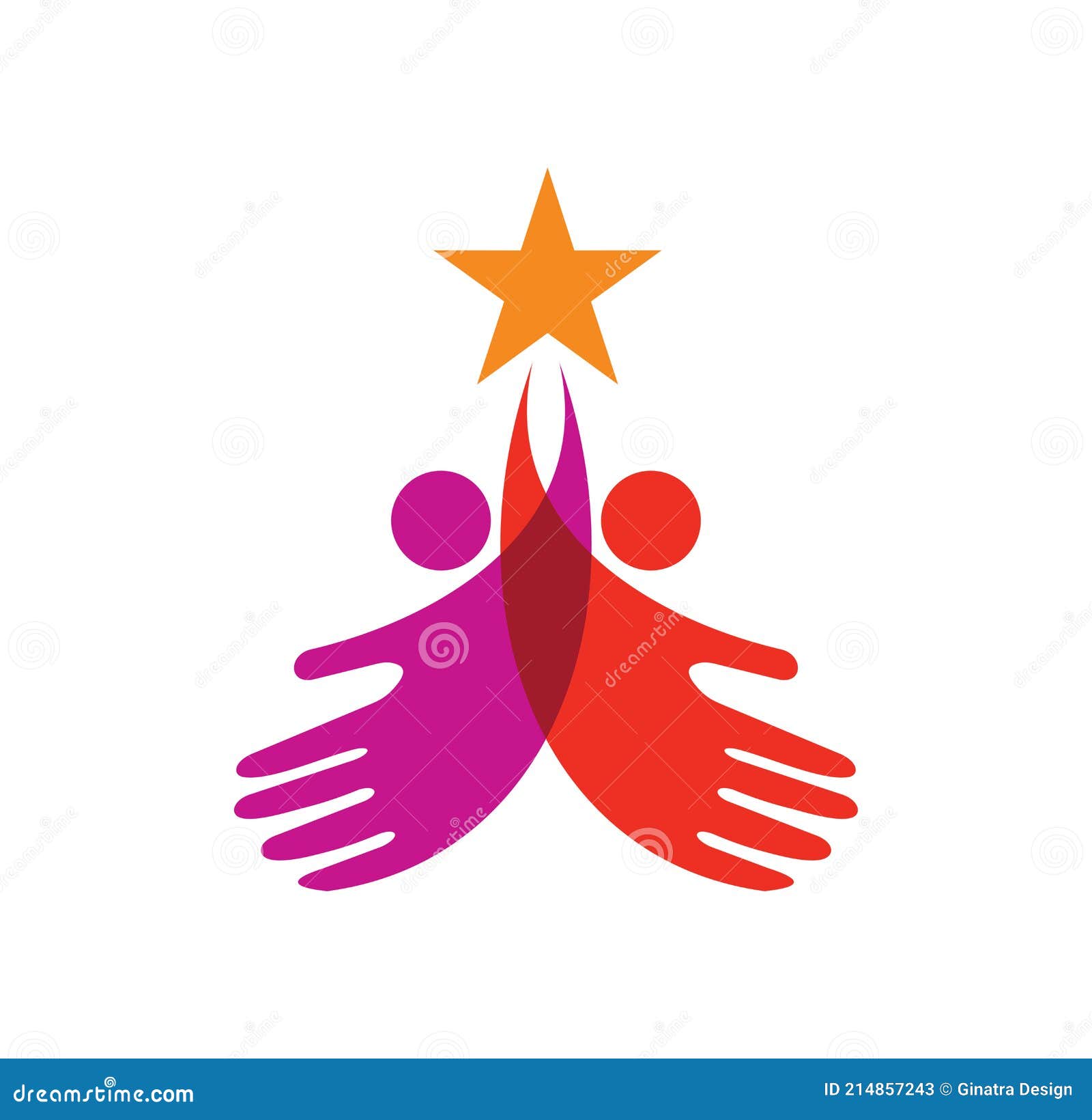 Hand Logo Stacked Color stock vector. Illustration of memo - 214857243