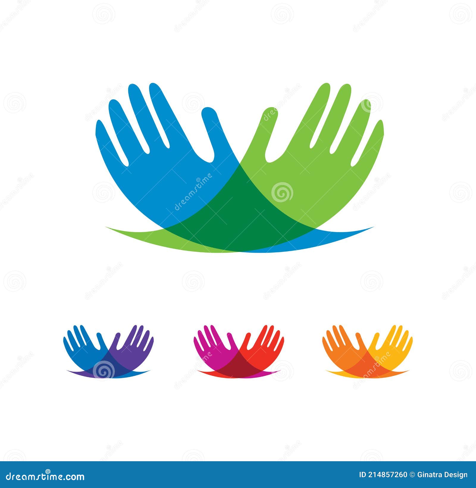 Hand Logo Stacked Color stock vector. Illustration of concept - 214857260