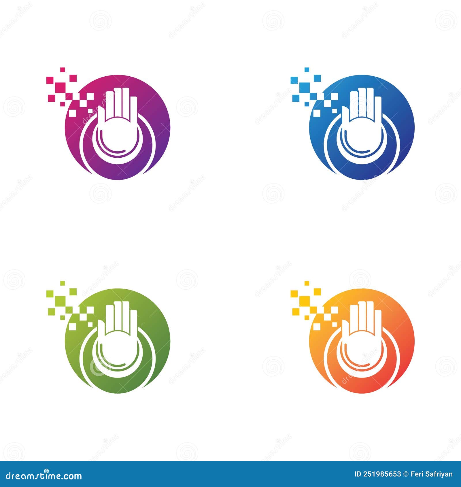 Hand logo vector icon set stock vector. Illustration of vector - 251985653