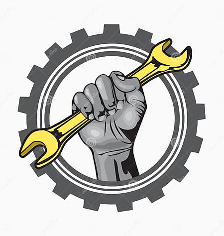 Hand logo stock vector. Illustration of icon, gear, round - 31677007