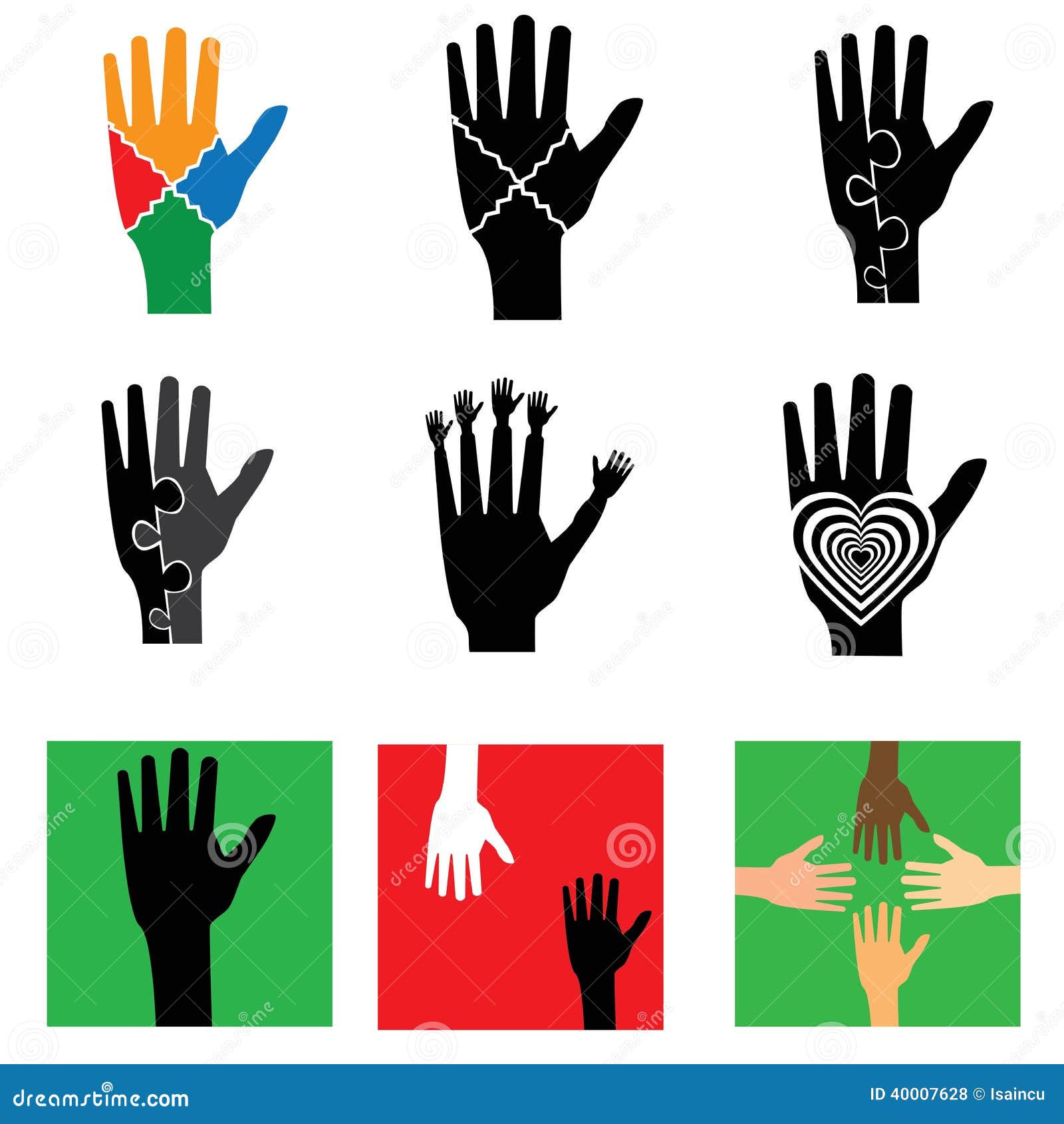 Hand logos stock vector. Illustration of black, icon - 40007628