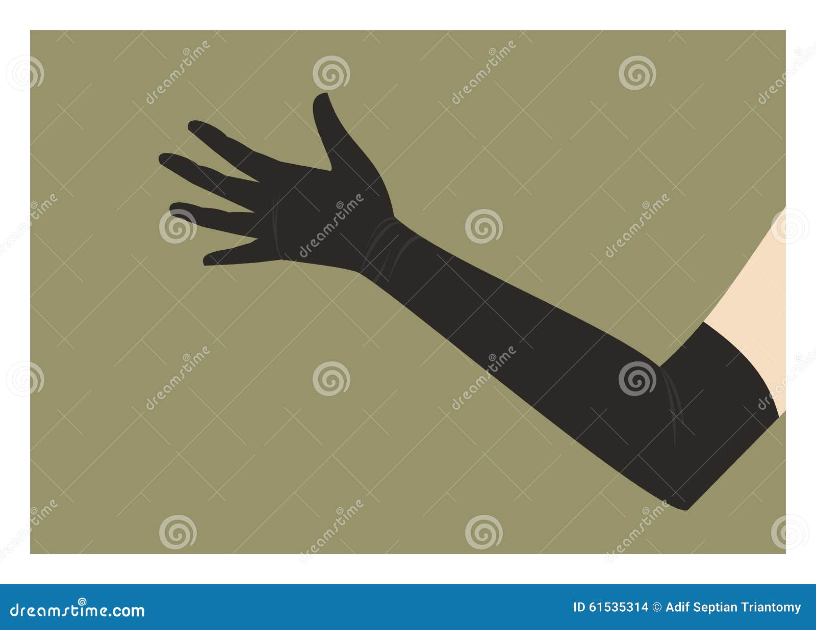 Hand in long glove stock vector. Illustration of gesture - 61535314