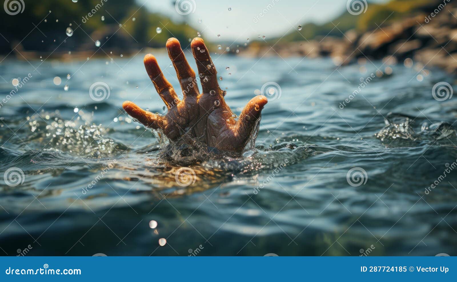 The Hand is Looking for Help in the Water Desperately. Generative AI ...