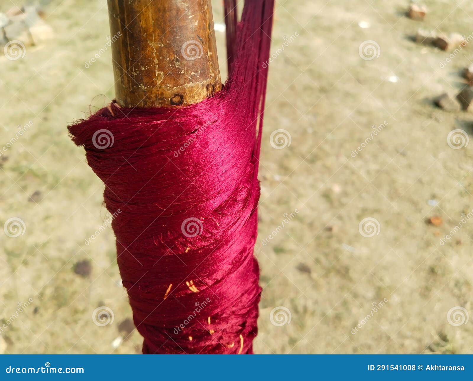 Hand Loom Silk Threads Spread Out To Dry in the Sun on a Bright, Sunny ...