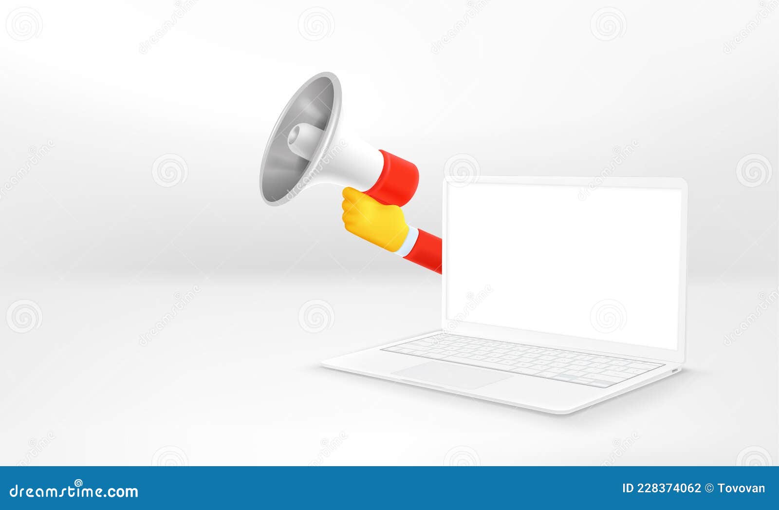 Hand with Loudspeaker. Web Notification Concept Stock Vector ...