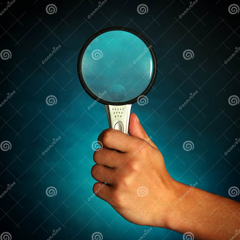 Hand with Loupe stock photo. Image of male, background - 47990824