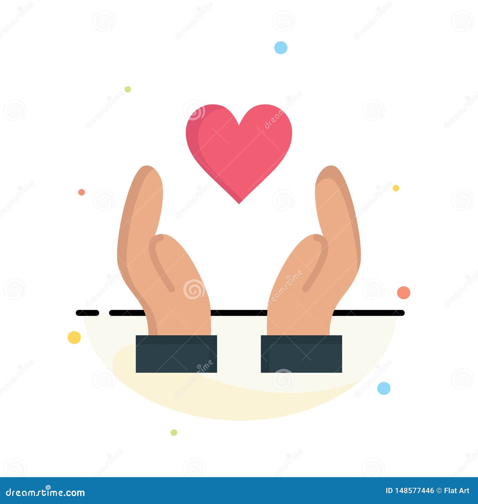 Hand, Love, Charity Abstract Flat Color Icon Template Stock Vector ...