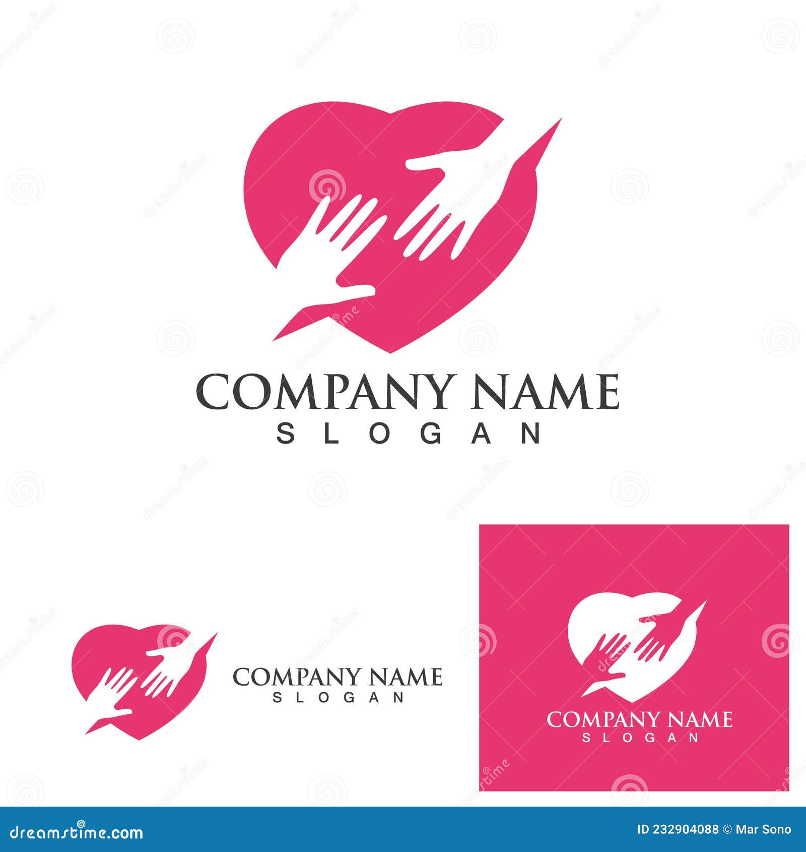Hand Love Logo Vector Template Eps Stock Vector - Illustration of human ...