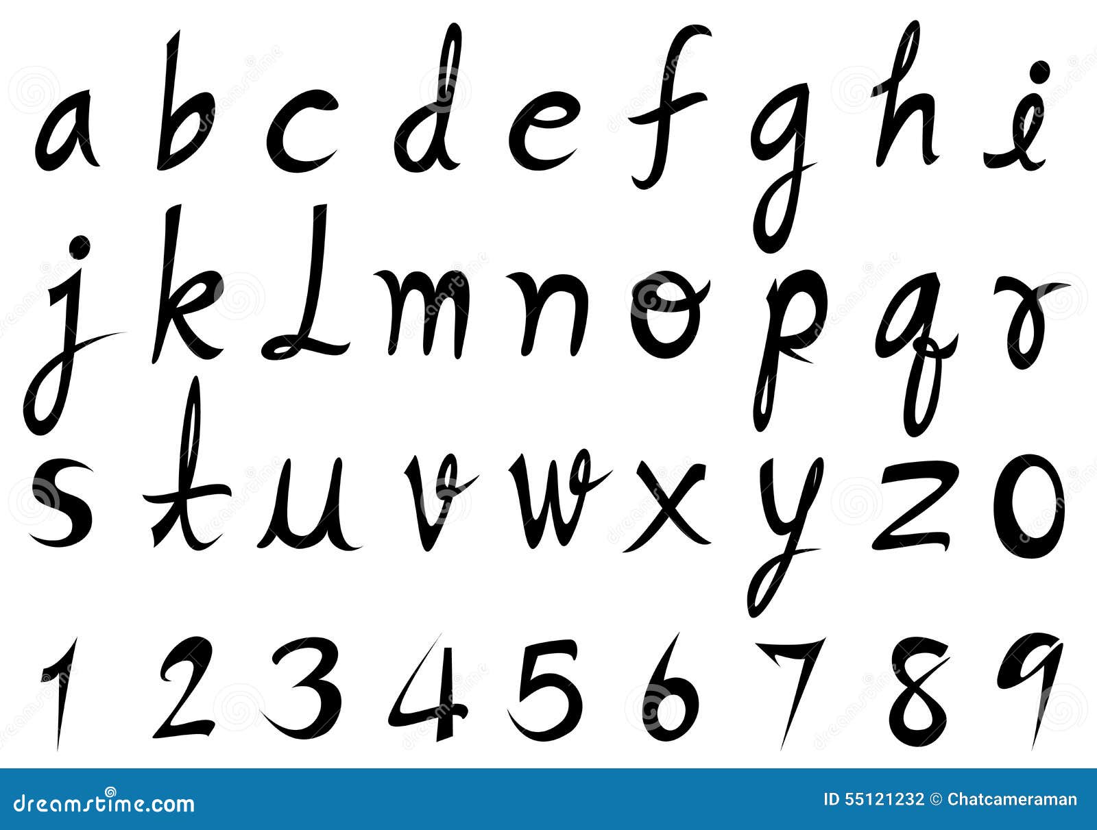 Hand lowercase font stock vector. Illustration of isolated - 55121232