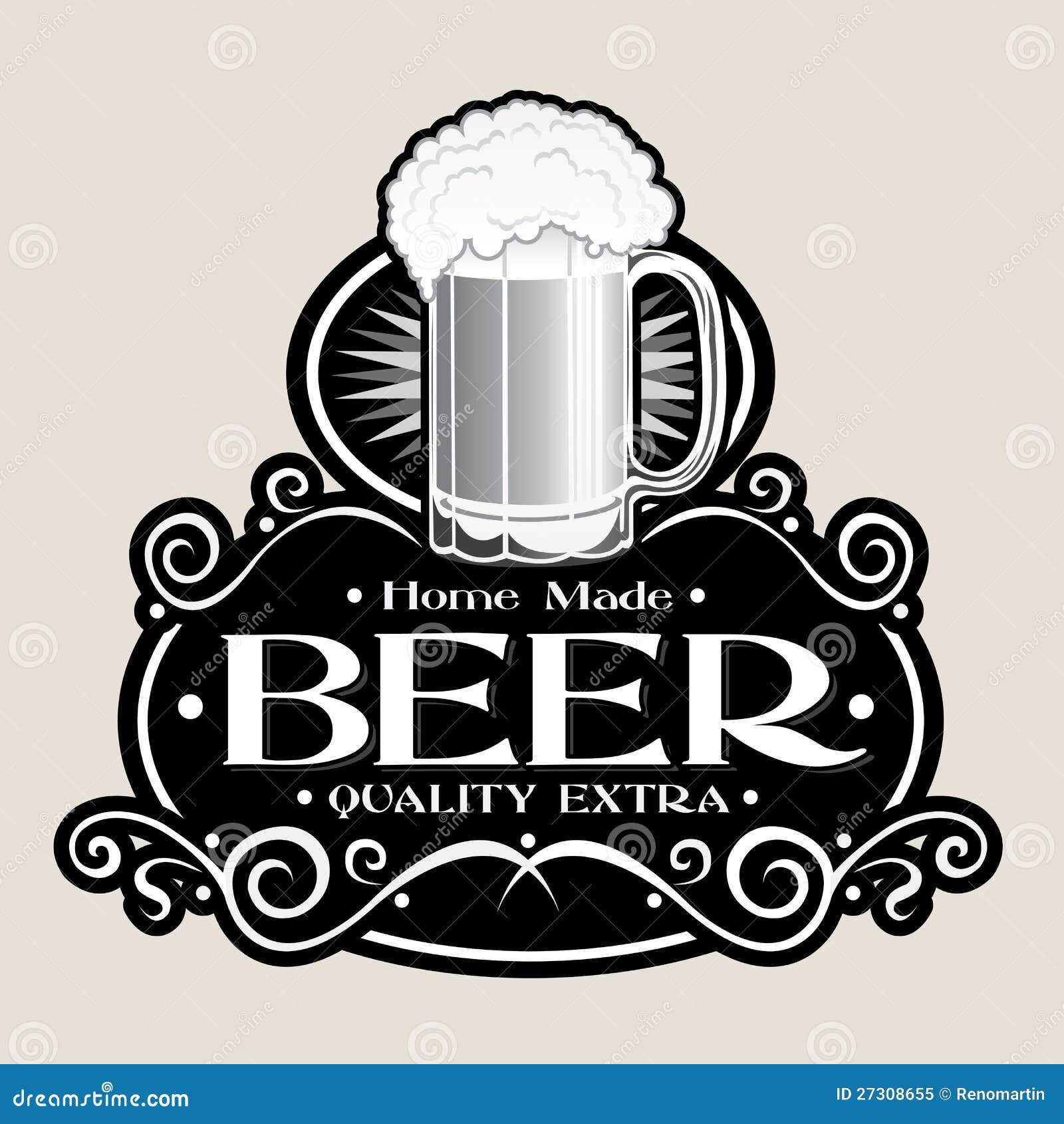 Hand Made BEER /Quality Extra Seal Stock Vector - Illustration of black ...