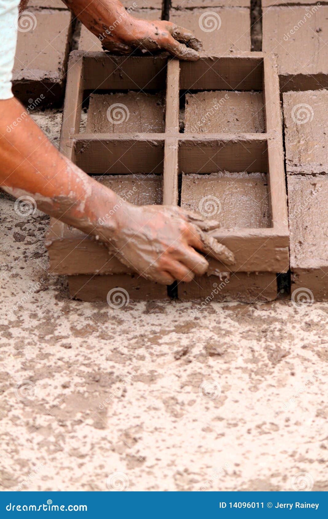 Worker making bricks stock image. Image of clay, frame - 14096011