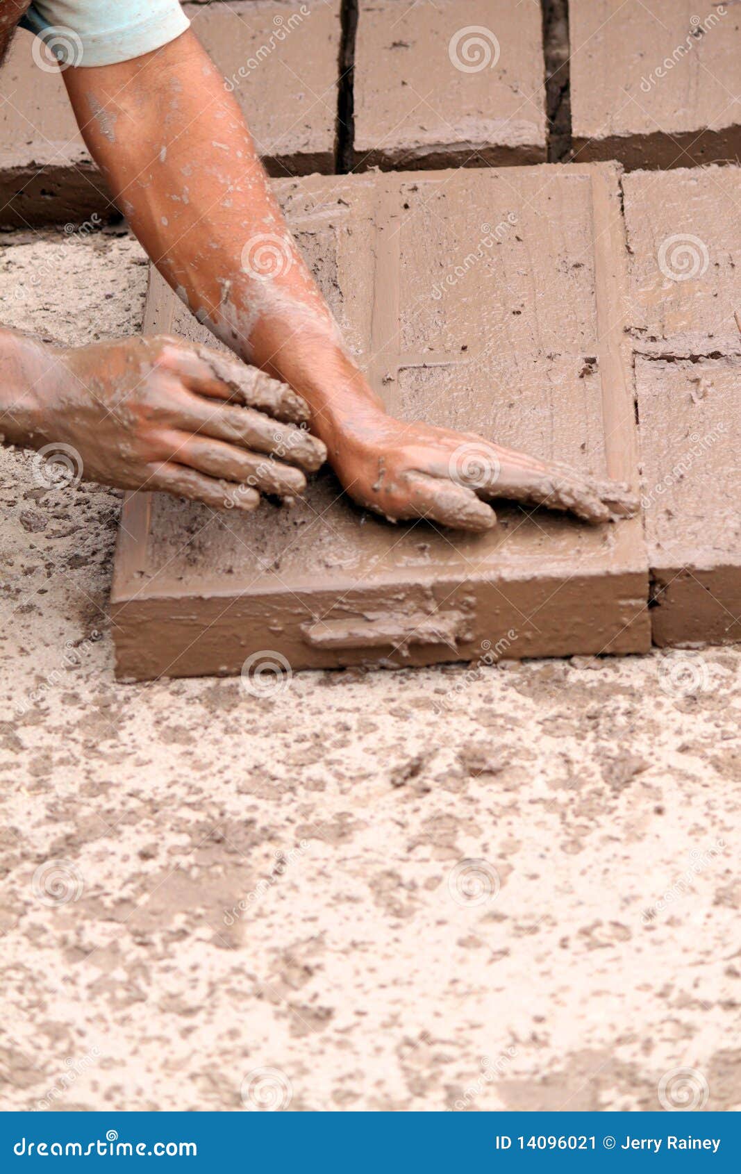 Worker Making Handmade Bricks Stock Image - Image of worker, bricks ...