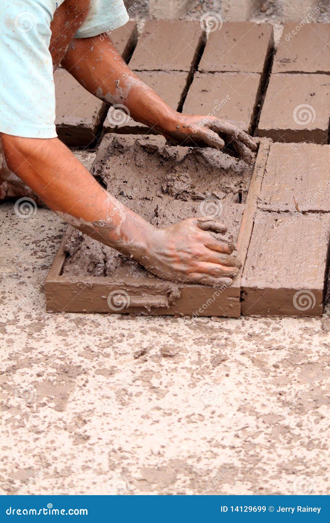 Hands of Worker Making Bricks Stock Image - Image of making, worker ...
