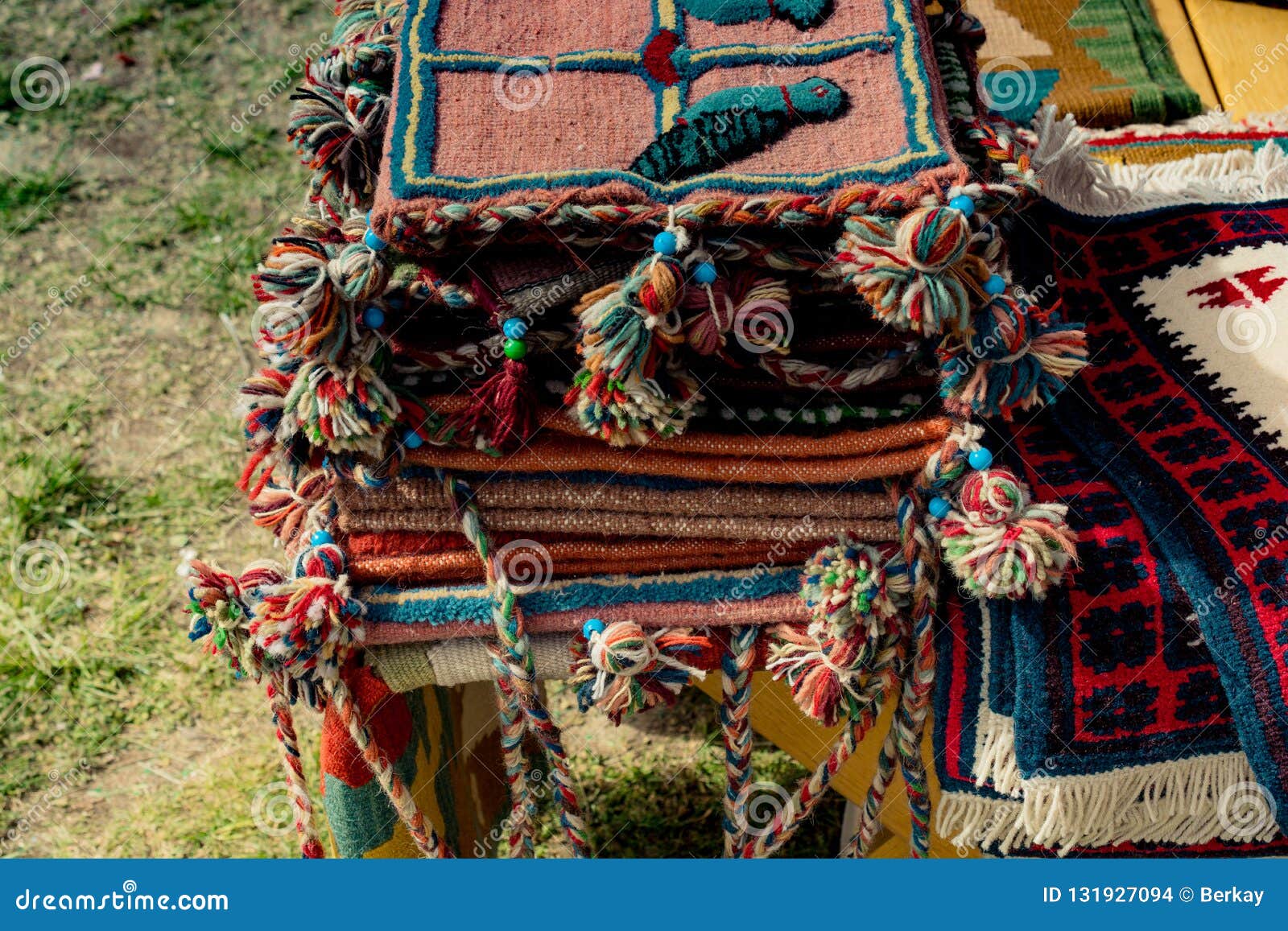 Hand Made Carpet and Rugs of Traditional Types Stock Photo - Image of ...