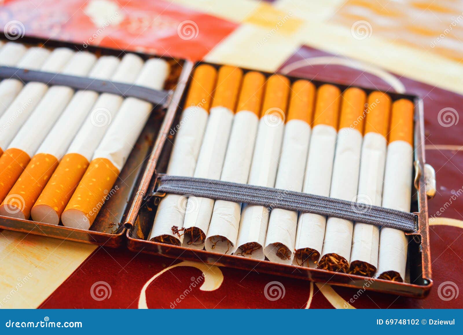 Cigarettes And A Hand-rolled Cigarette Royalty-Free Stock Image ...
