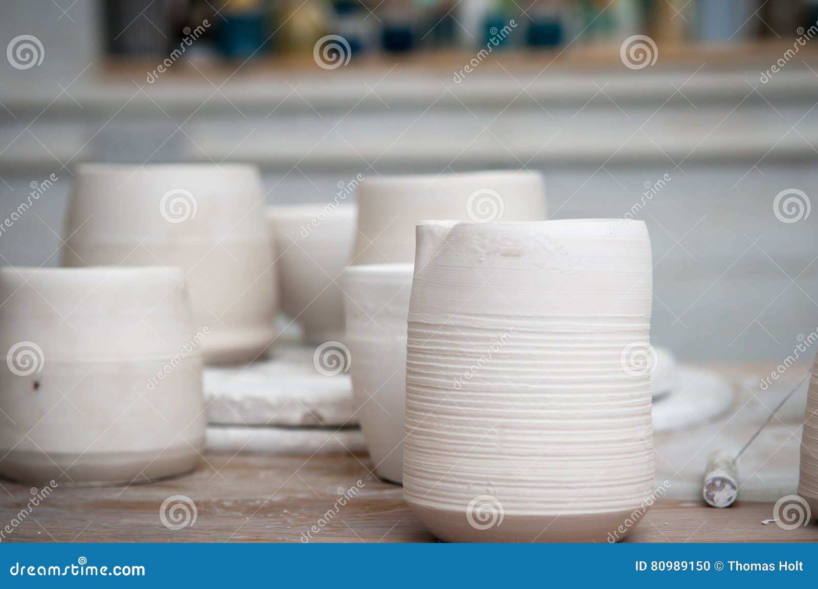 Hand Made Clay Pots in a Pottery Workshop Stock Photo - Image of artist ...