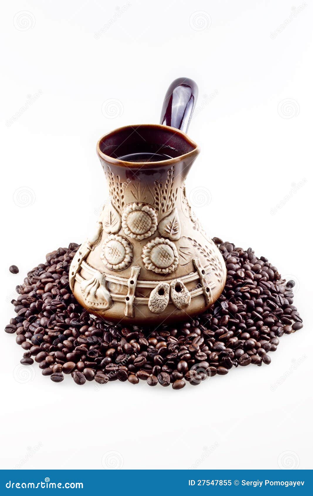 Hand made coffee pot stock image. Image of grains, bottom - 27547855