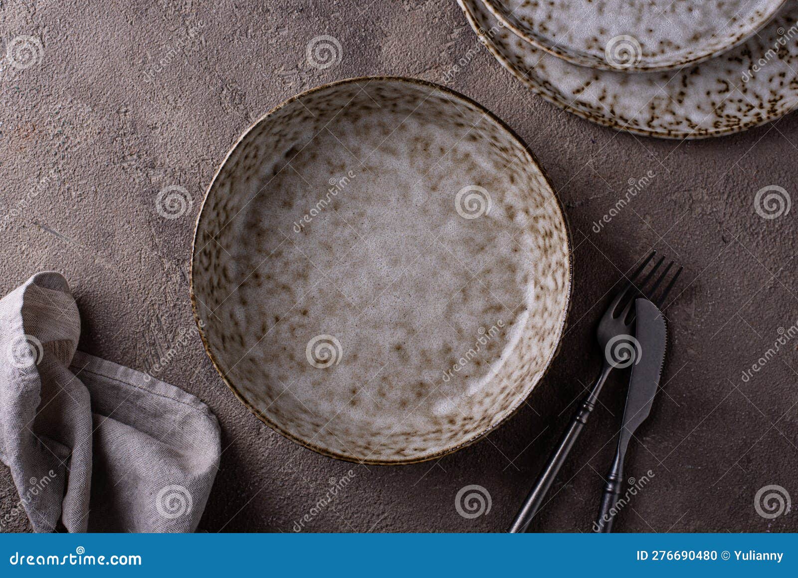 Hand Made Craft Ceramic Plate and Bowl Stock Photo - Image of handcraft ...