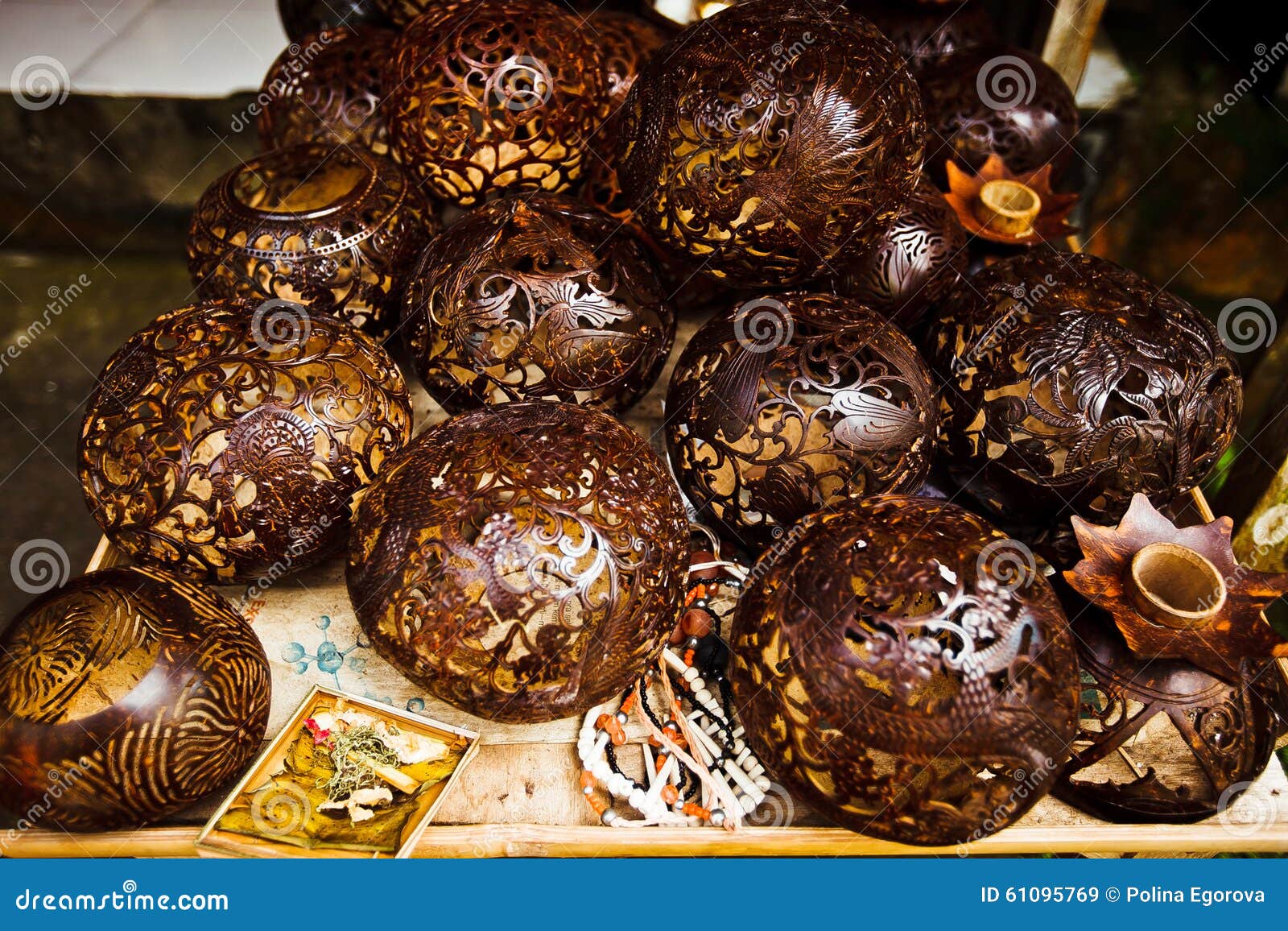 Hand Made Decor Bazaar Wood Craft Souvenir Stock Image - Image of folk ...