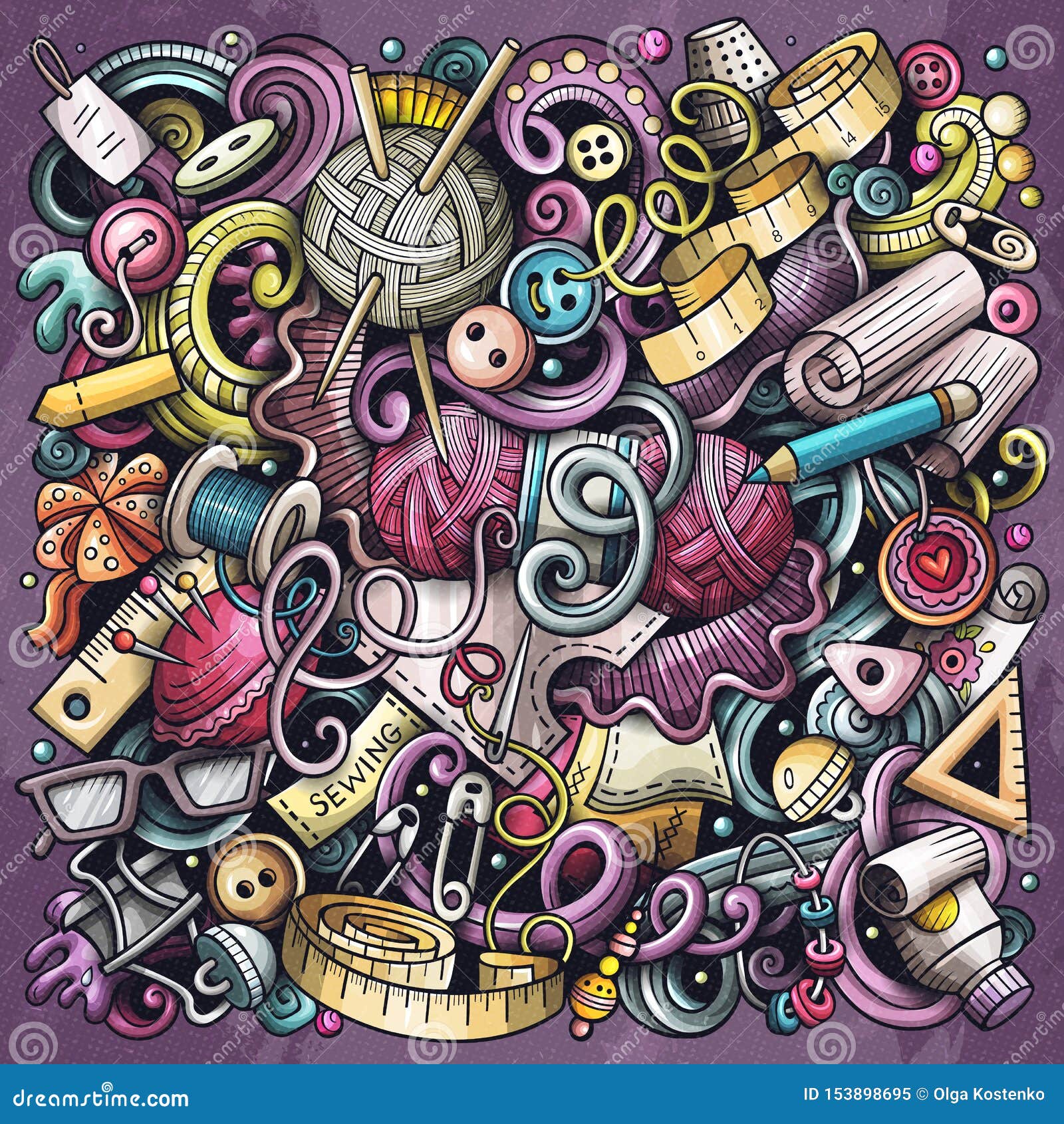 Hand Made Hand Drawn Vector Doodles Illustration. Handmade Poster ...