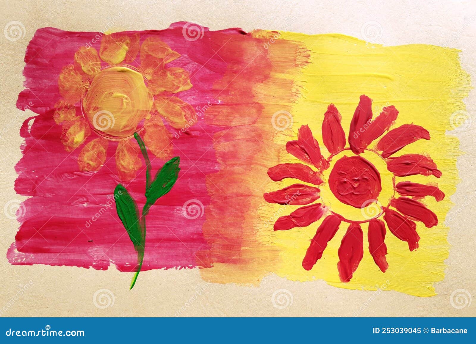 Hand Made Floral Design. Colorful Flowers with Artistic Painting with ...