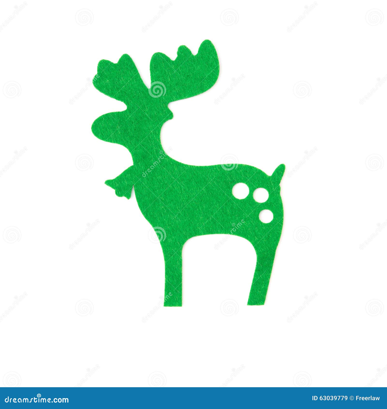 Hand Made Green Christmas Reindeer Stock Image - Image of silhouette ...