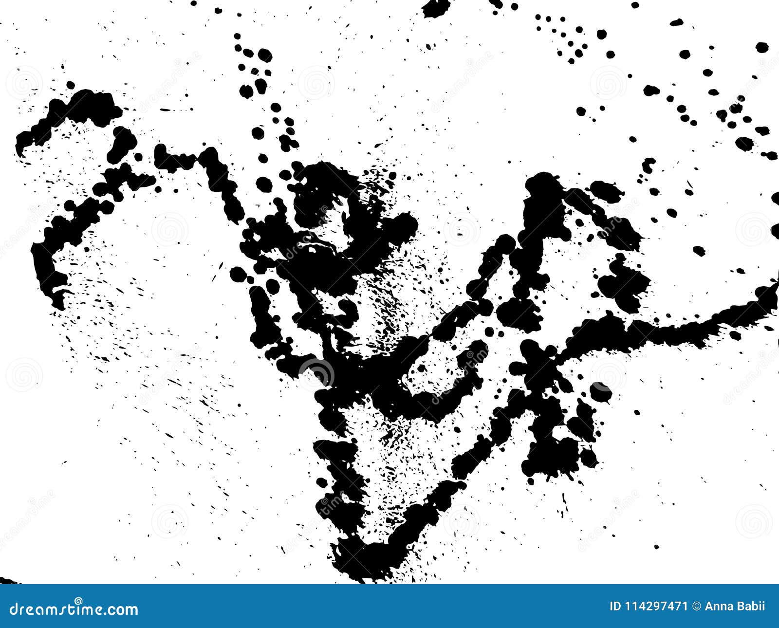 Hand-made Grunge Texture. Abstract Ink Drops Background. Black and ...